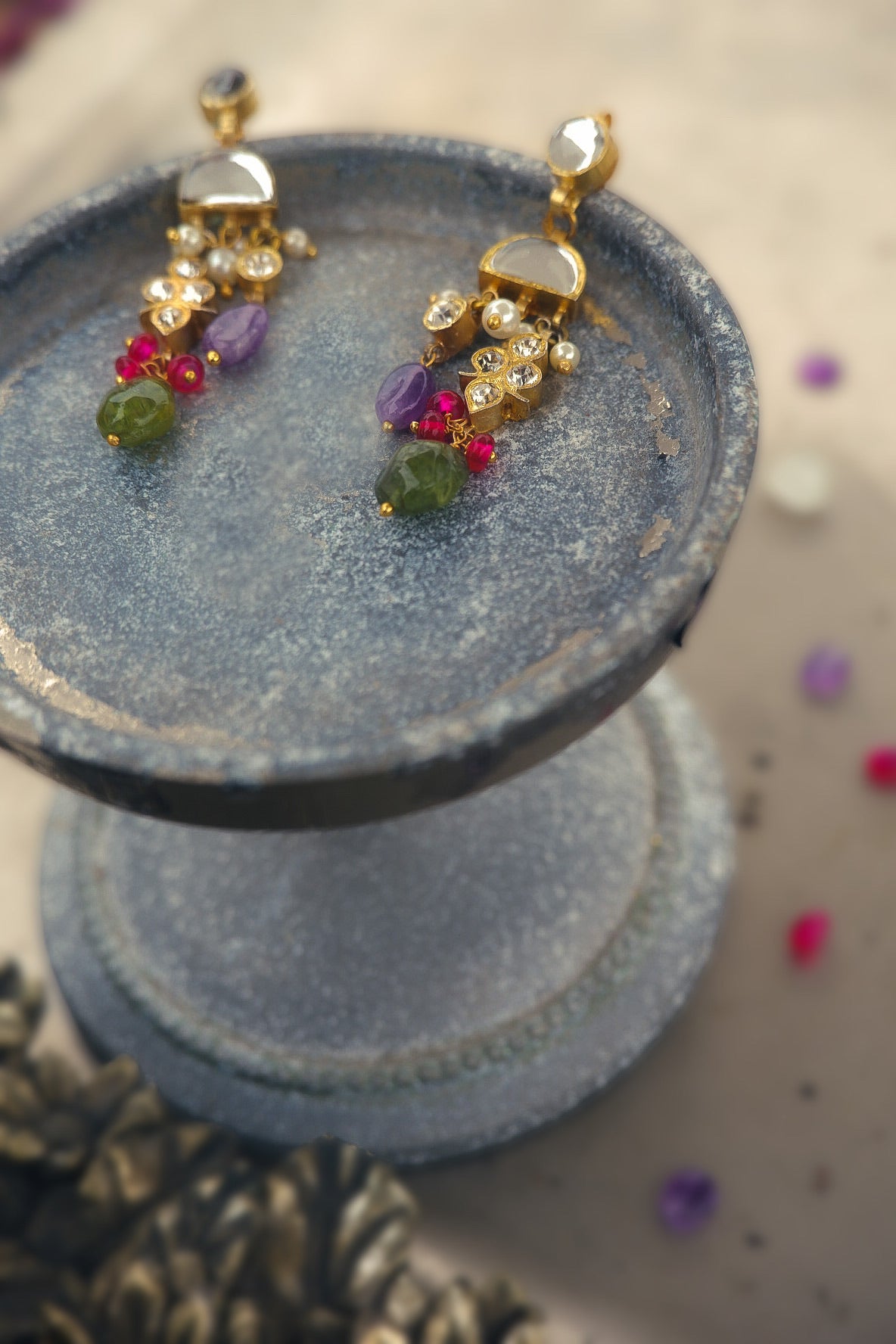 Asa Earrings | Bespoke Collection |Handcrafted Temple Jewellery by Aaharya